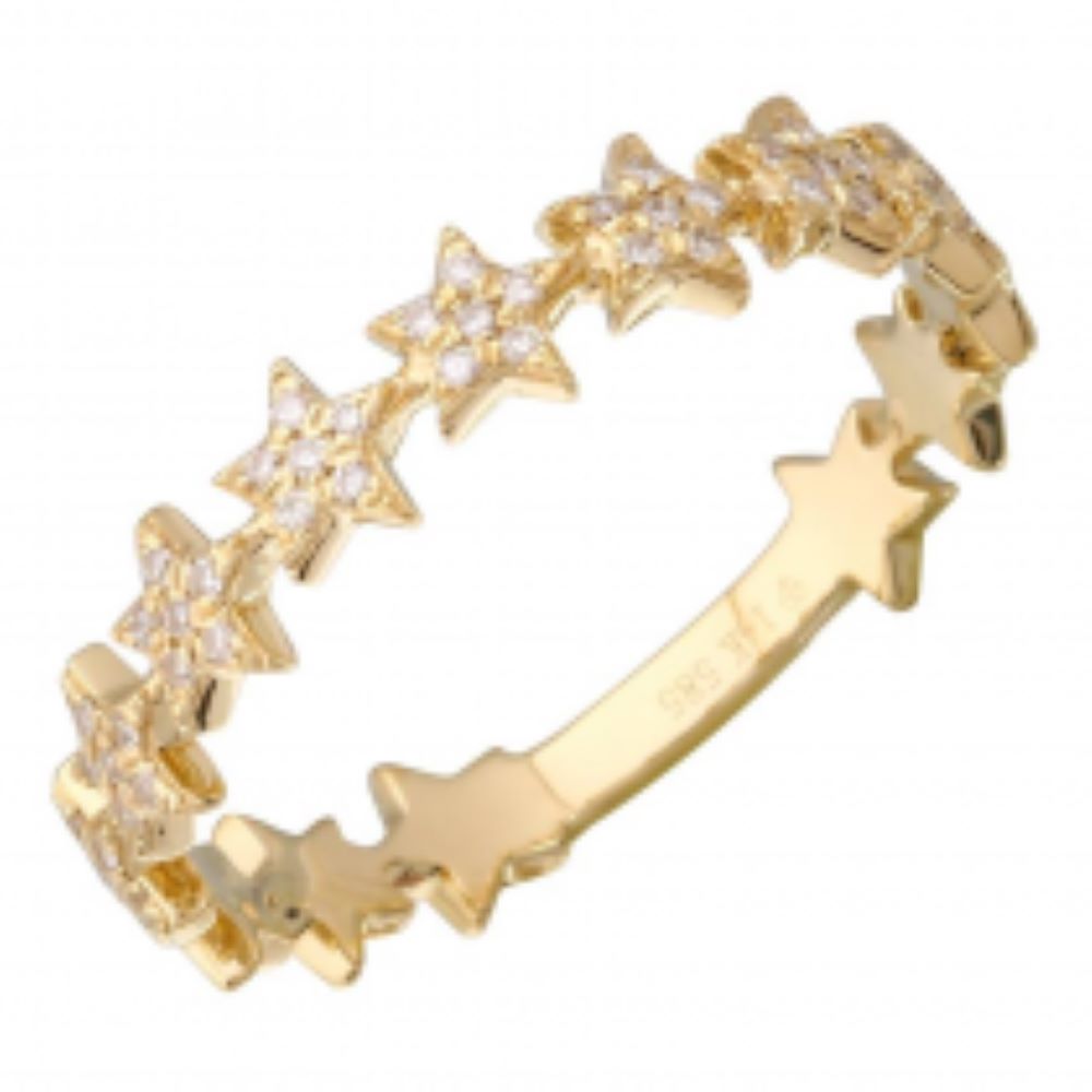 14K Yellow Gold Diamond Star Ring – MB Altman Jewelry